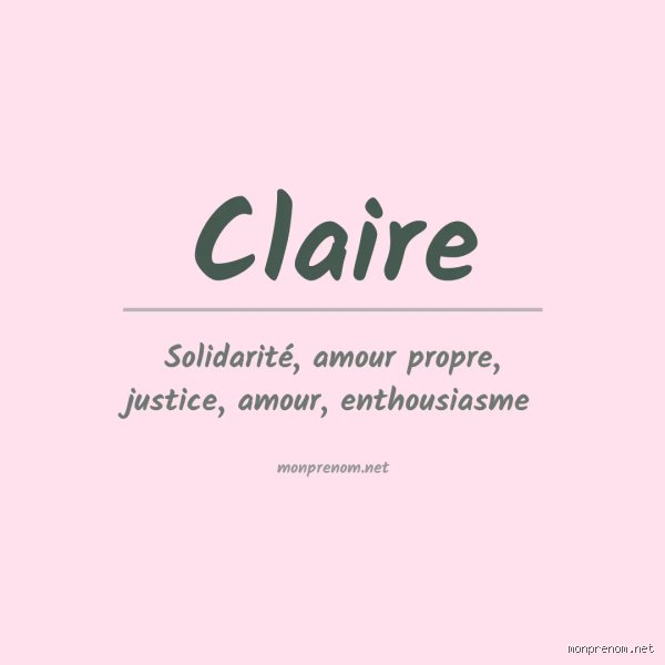 Quel prénom signifie claire