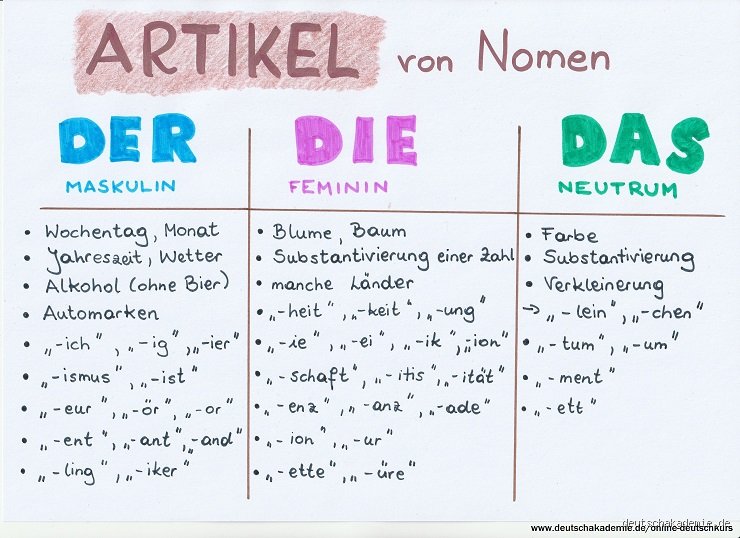 Was ist der Artikel von Nomen?