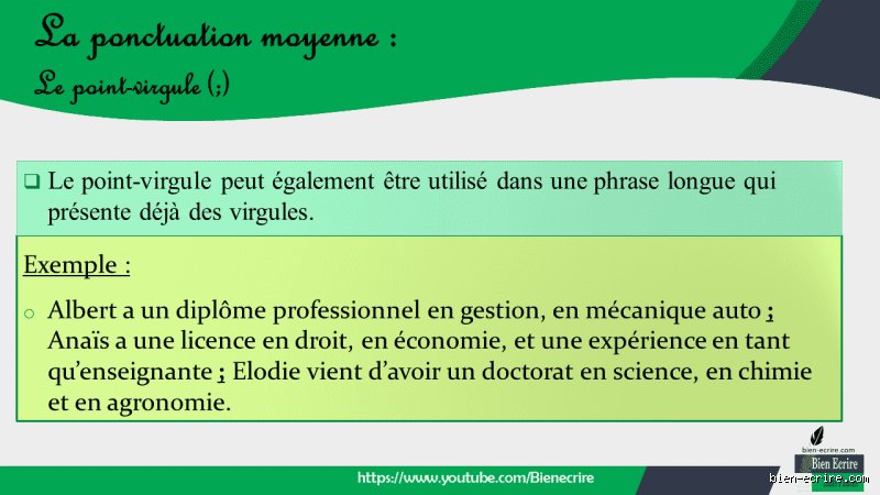 Est-ce qu'une phrase peut se terminer par un point-virgule