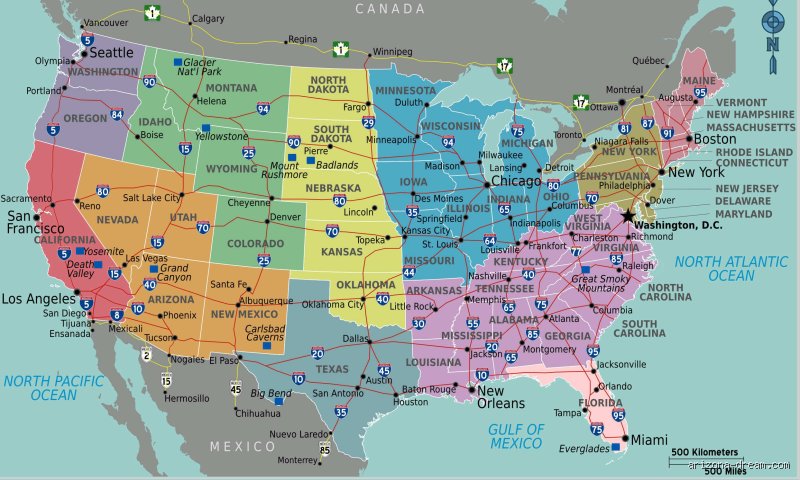 Combien de kilomètres d'autoroutes y a-t-il aux États-Unis