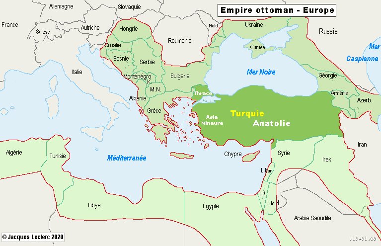 Comment s'appelle l'Empire ottoman aujourd'hui