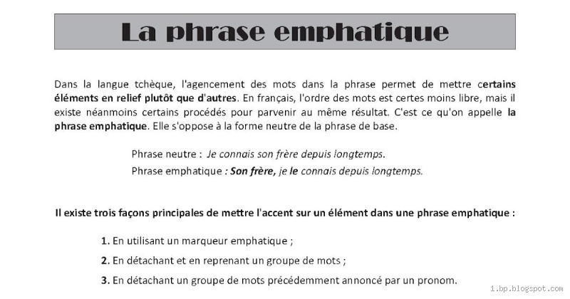 C'est quoi la forme emphatique ? Exemple et explications claires