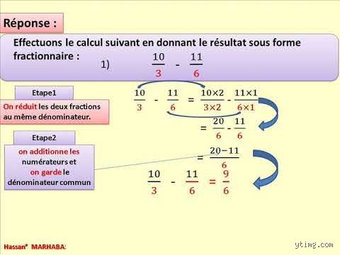 Comment faire la soustraction des fractions qui n'ont pas le même ...