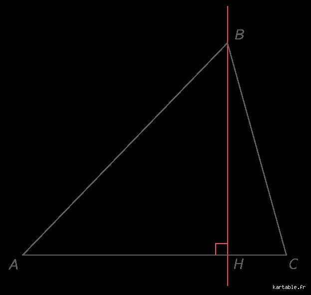 Quelle est la hauteur du triangle ABC