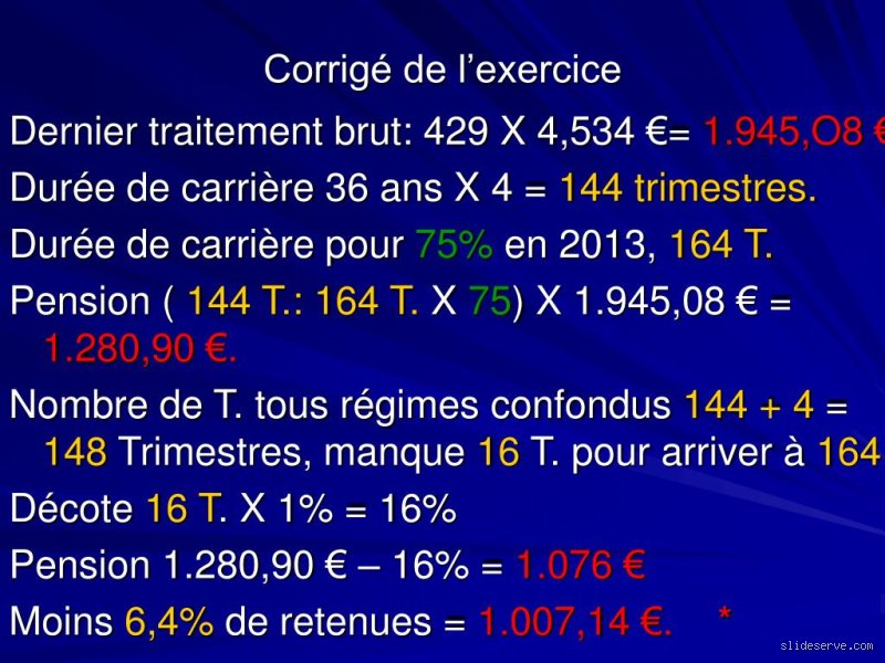 Quel est le montant de la retraite d'un major de police