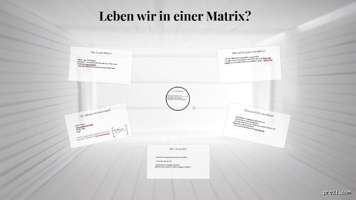 Was bedeutet „Wir leben in einer Matrix“?