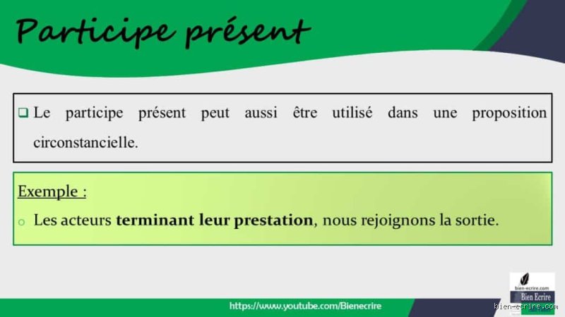 Comment analyser participe présent