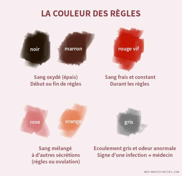 Quelle est la couleur des premières règles