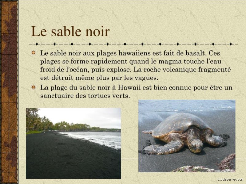 Pourquoi le sable est noir en profondeur