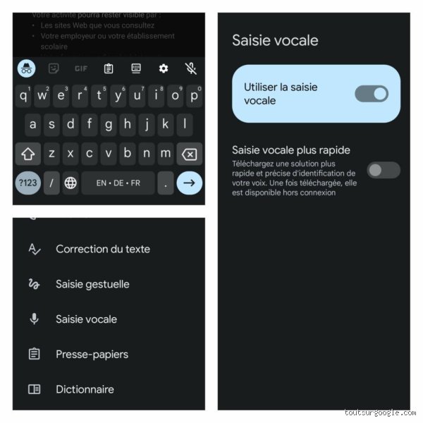 Comment activer le clavier vocal